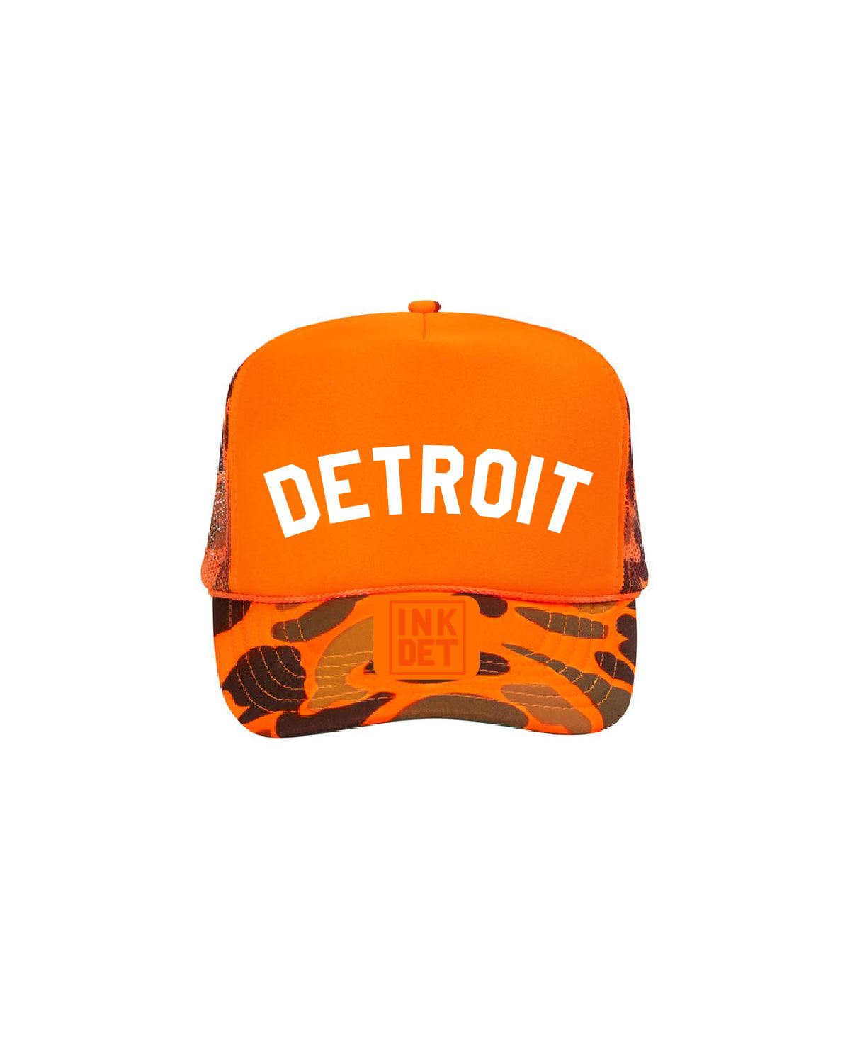 Ink Detroit - Orange Camo Trucker Hat