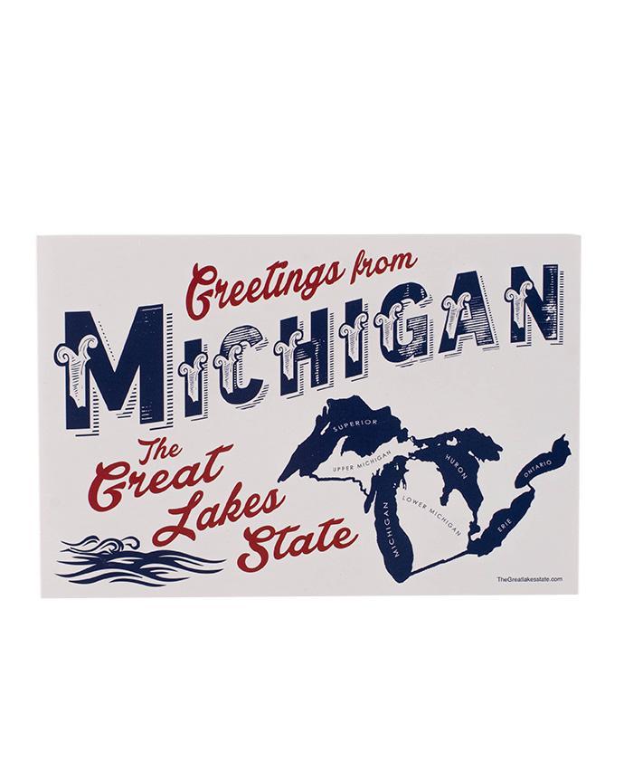 The Great Lakes State Michigan Post Card – Ink Detroit
